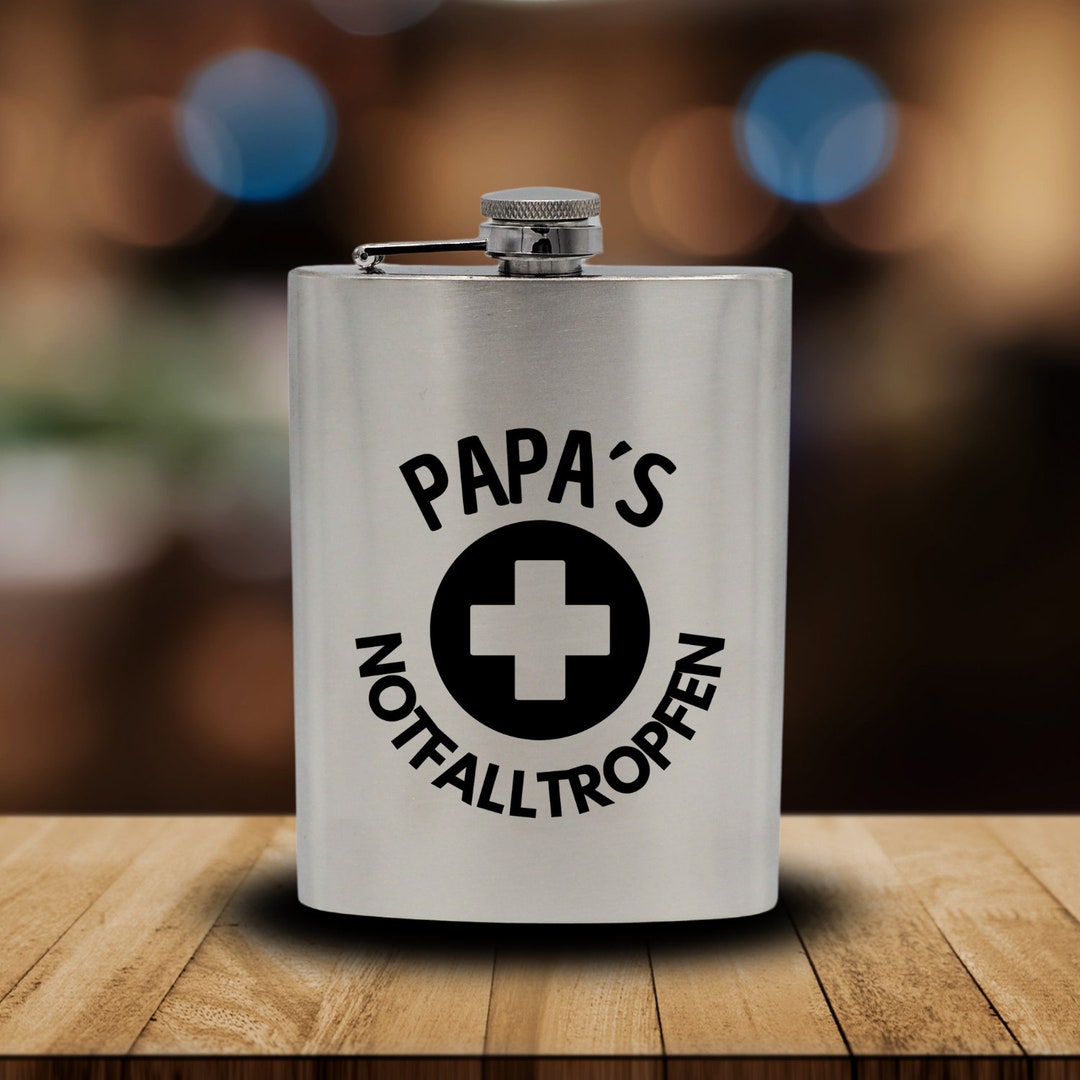 Funny Dad Hip Flask Emergency Drops | Father's Day Gift | Father ...