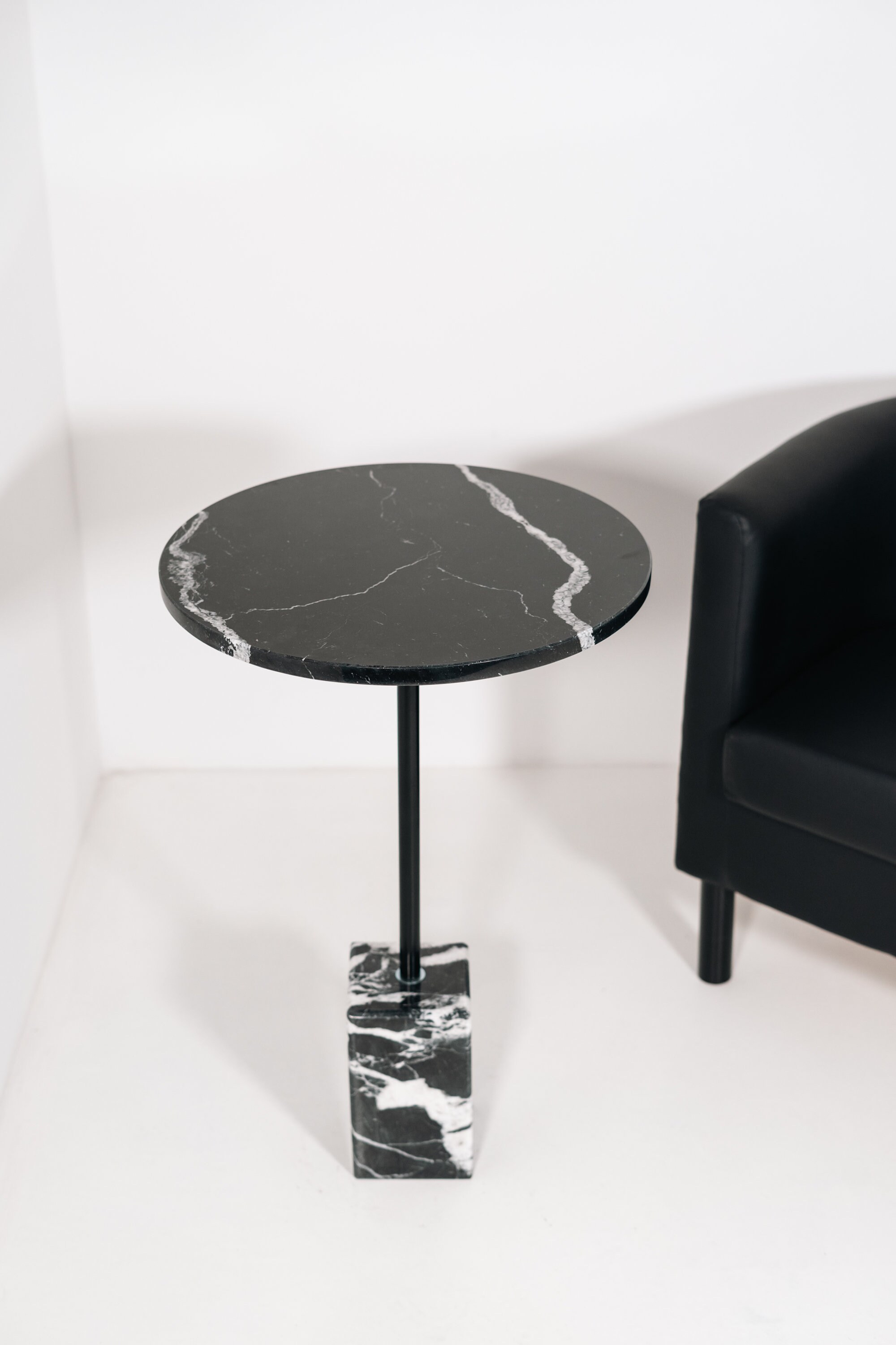Side Table Marble Black Marquinia Tavolino Di Servizio in Marmo Nero ...