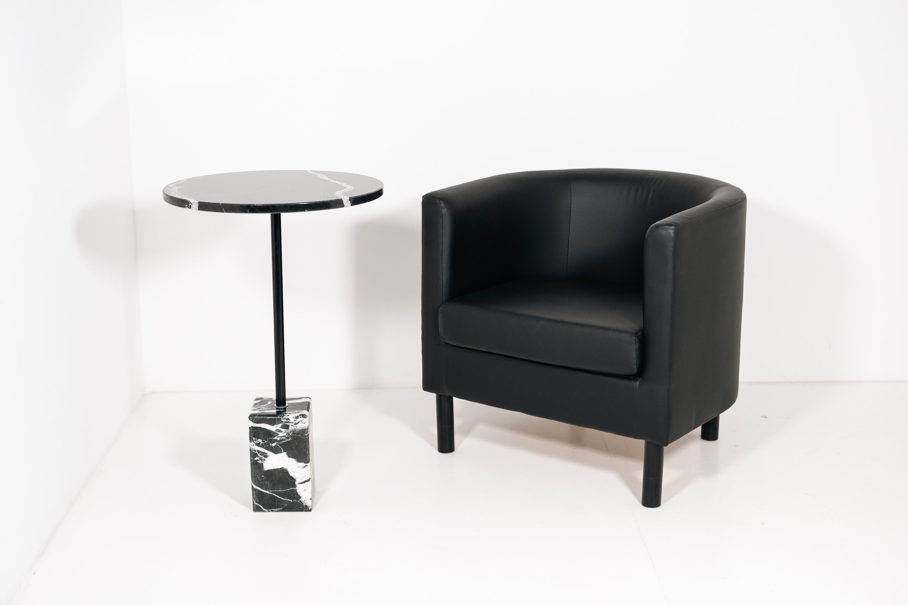 Side Table Marble Black Marquinia Tavolino Di Servizio in Marmo Nero ...