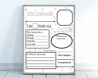 Fill in the Blank, All About Me Template for Students, Printable First ...