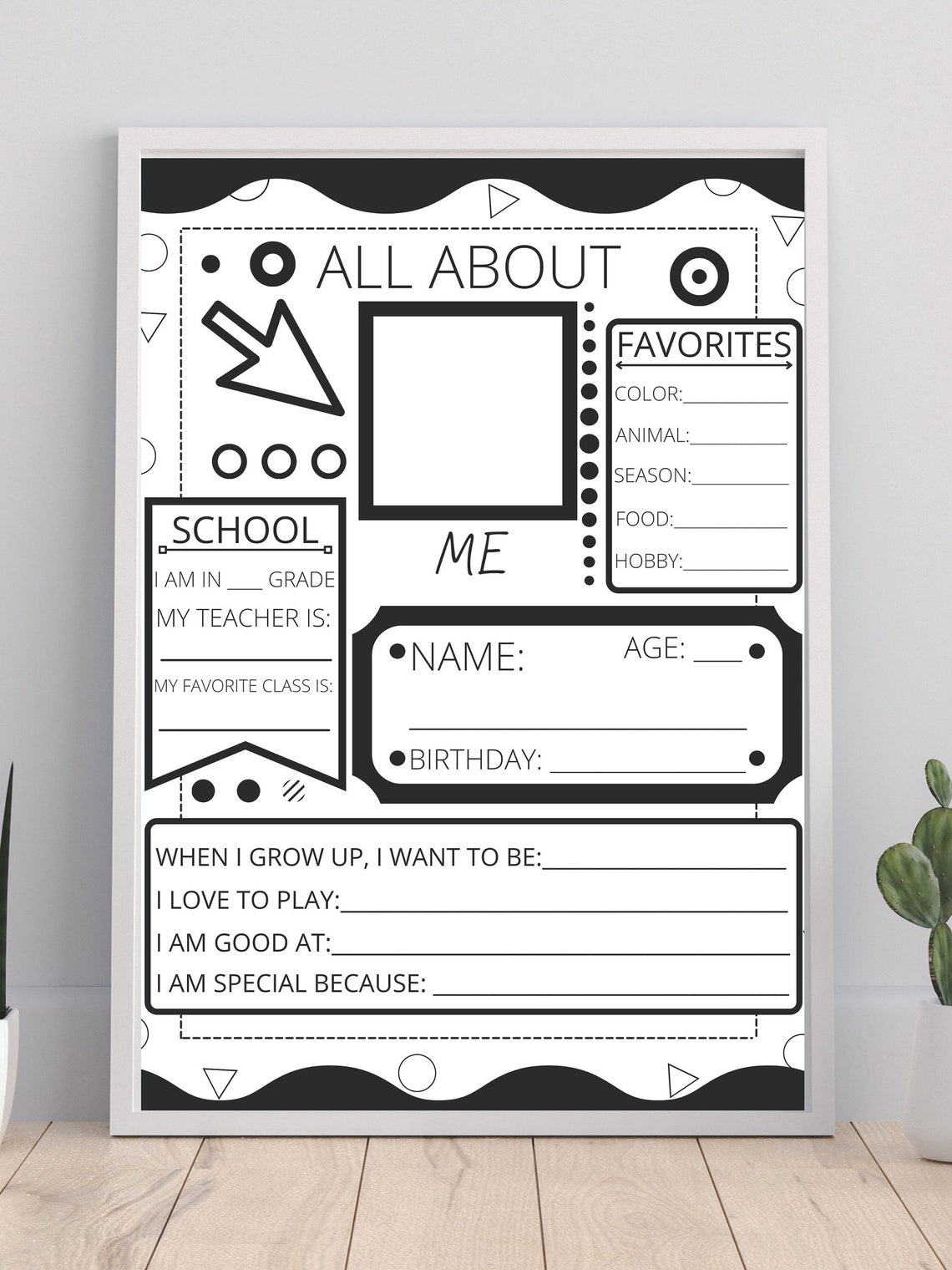 All About Me Printable (various Sizes) - Etsy