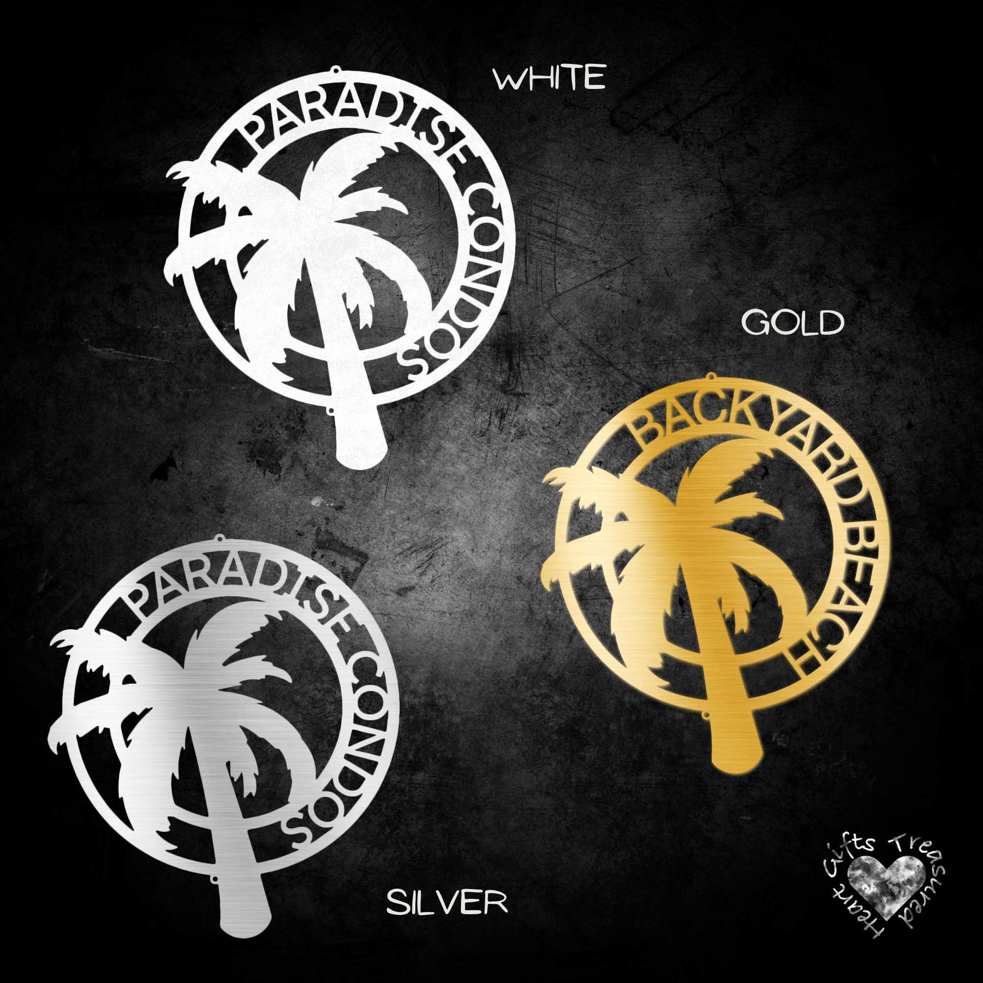 Palm Tree Metal Name Sign Tropical Decor Beach House Theme - Etsy