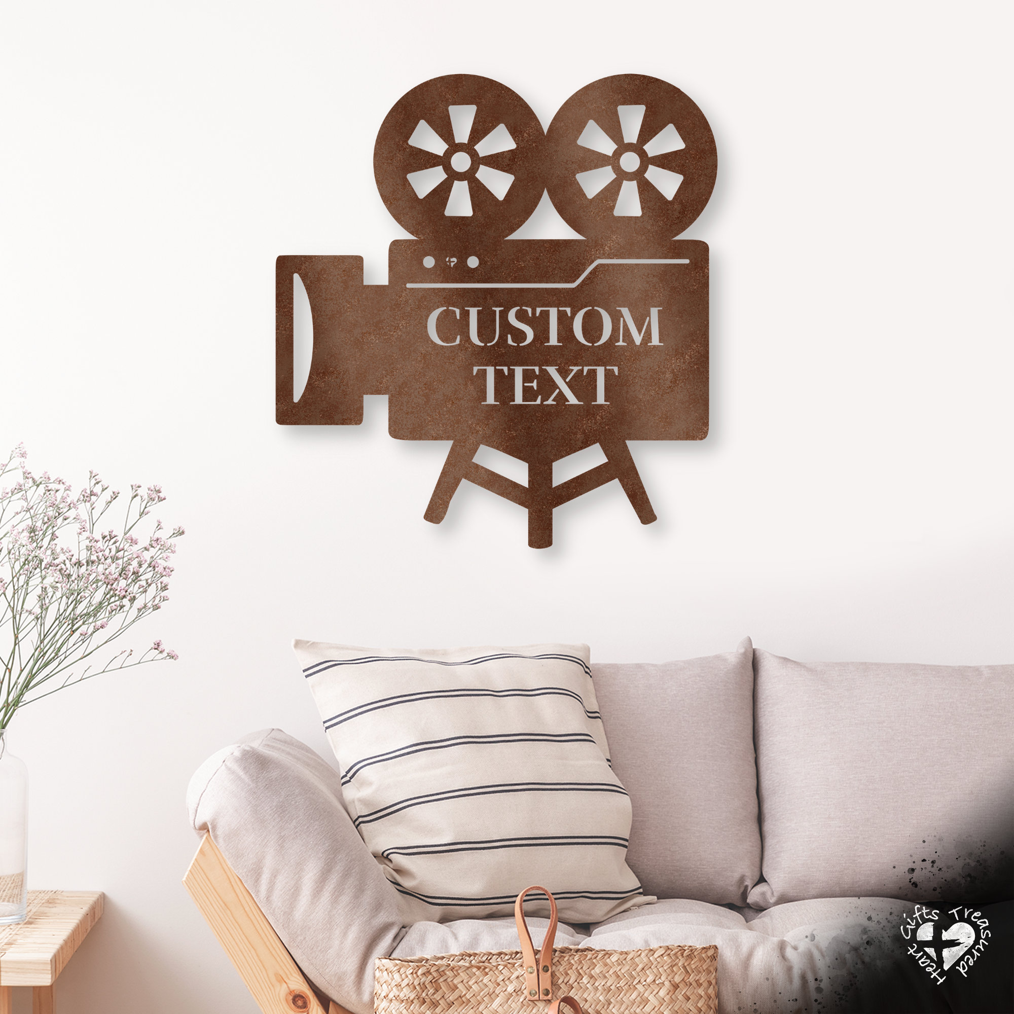 Movie Camera Sign | Customizable Steel Sign for Movie Night ...