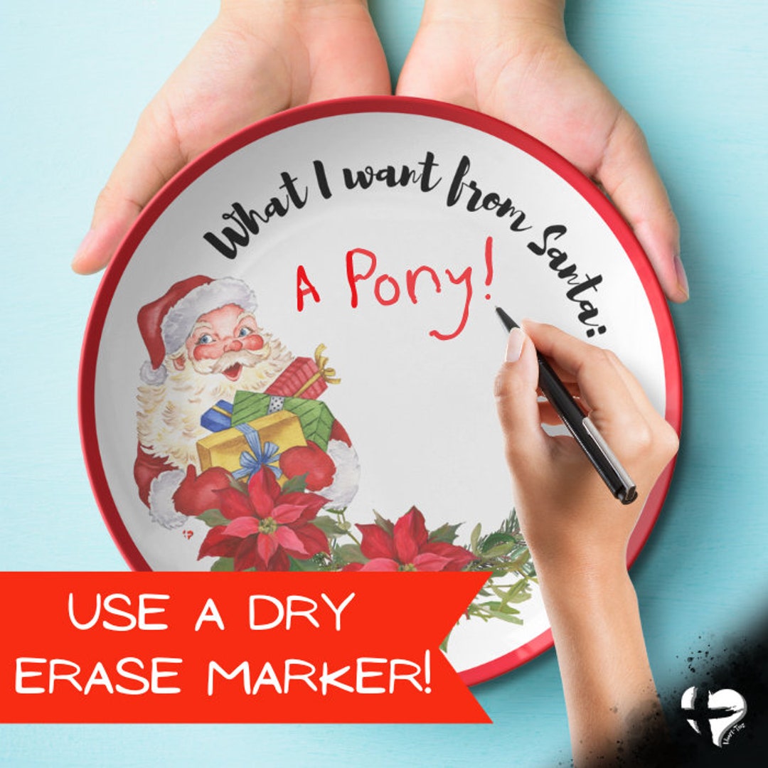 Write on Cookies for Santa Plate | Dear Santa Tray, Christmas Wish List ...