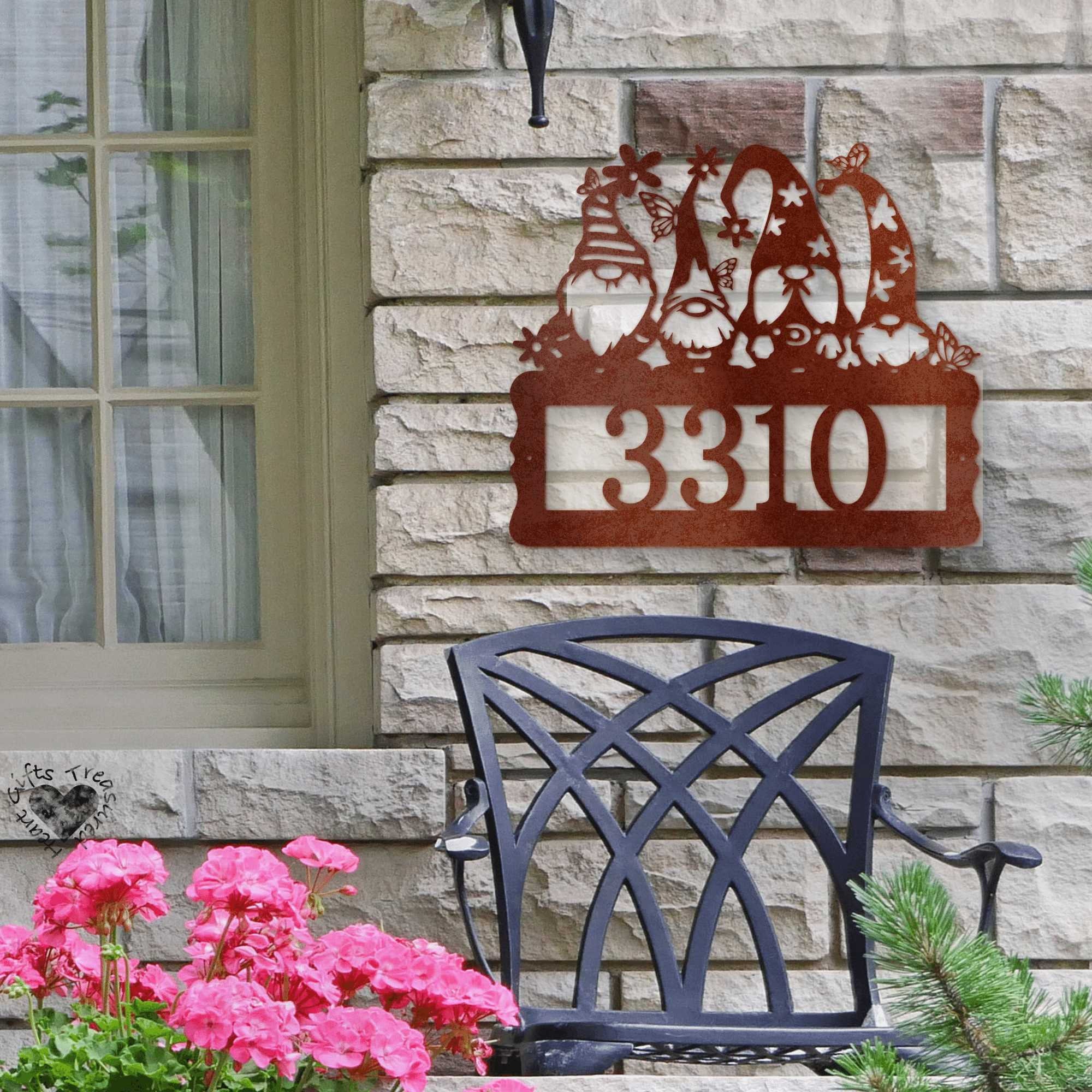 Gnome Address Sign House Number Sign Garden Gnome Gifts - Etsy