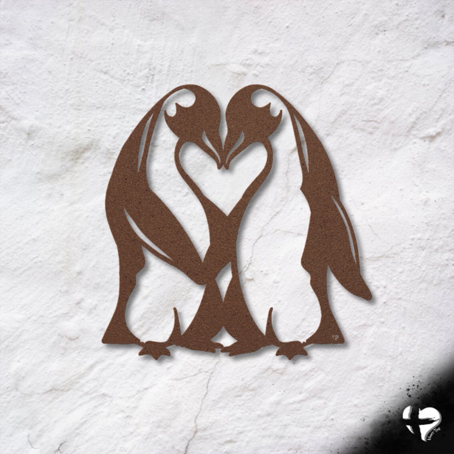 Penguin Love Metal Wall Art | Hanging Steel Sign, Couple's Gift ...