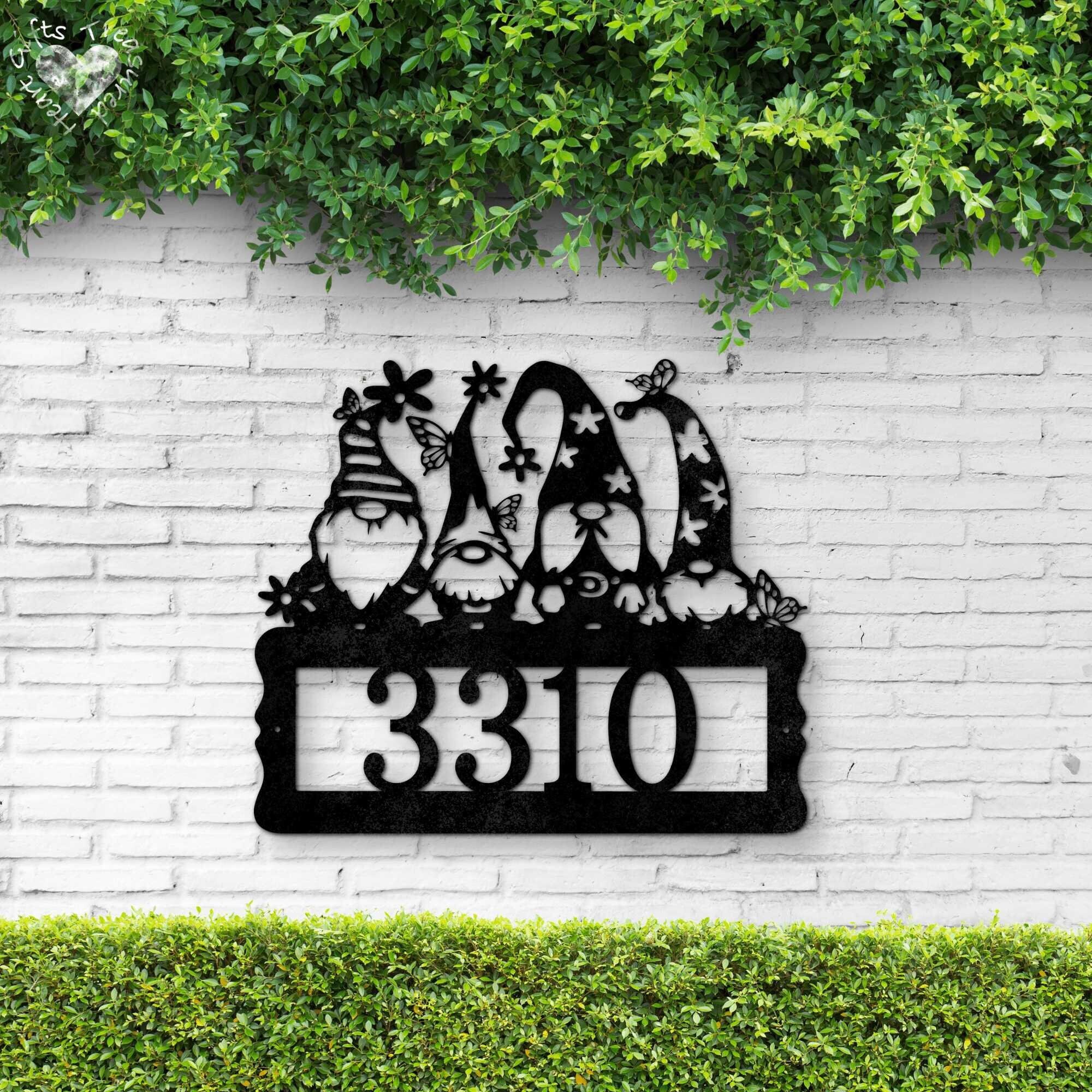 Gnome Address Sign, House Number Sign, Garden Gnome Gifts, Personalized ...