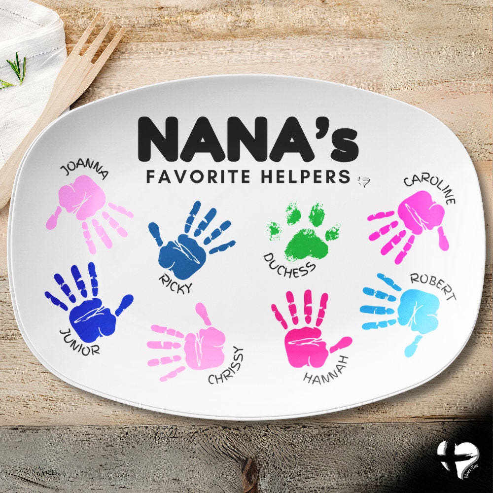 Grandmother Plate Handprint Art | Grandma Handprint Platter From ...