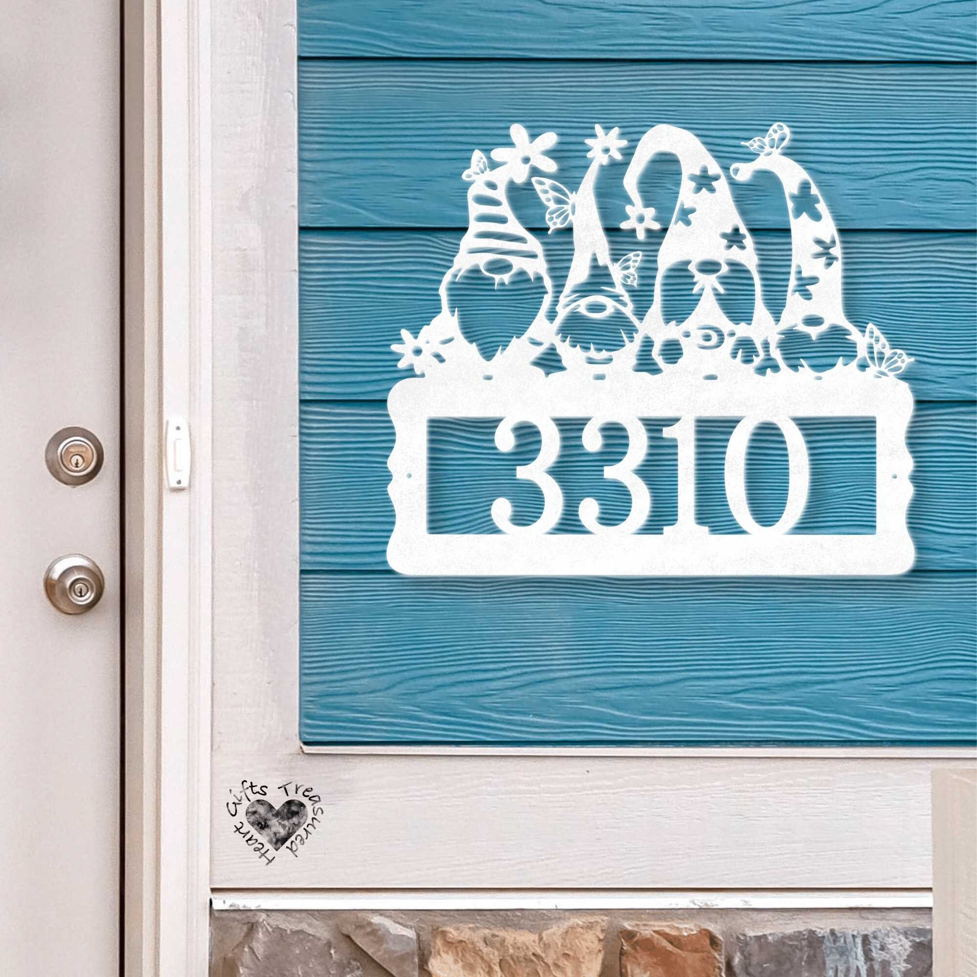 Gnome Address Sign, House Number Sign, Garden Gnome Gifts, Personalized ...