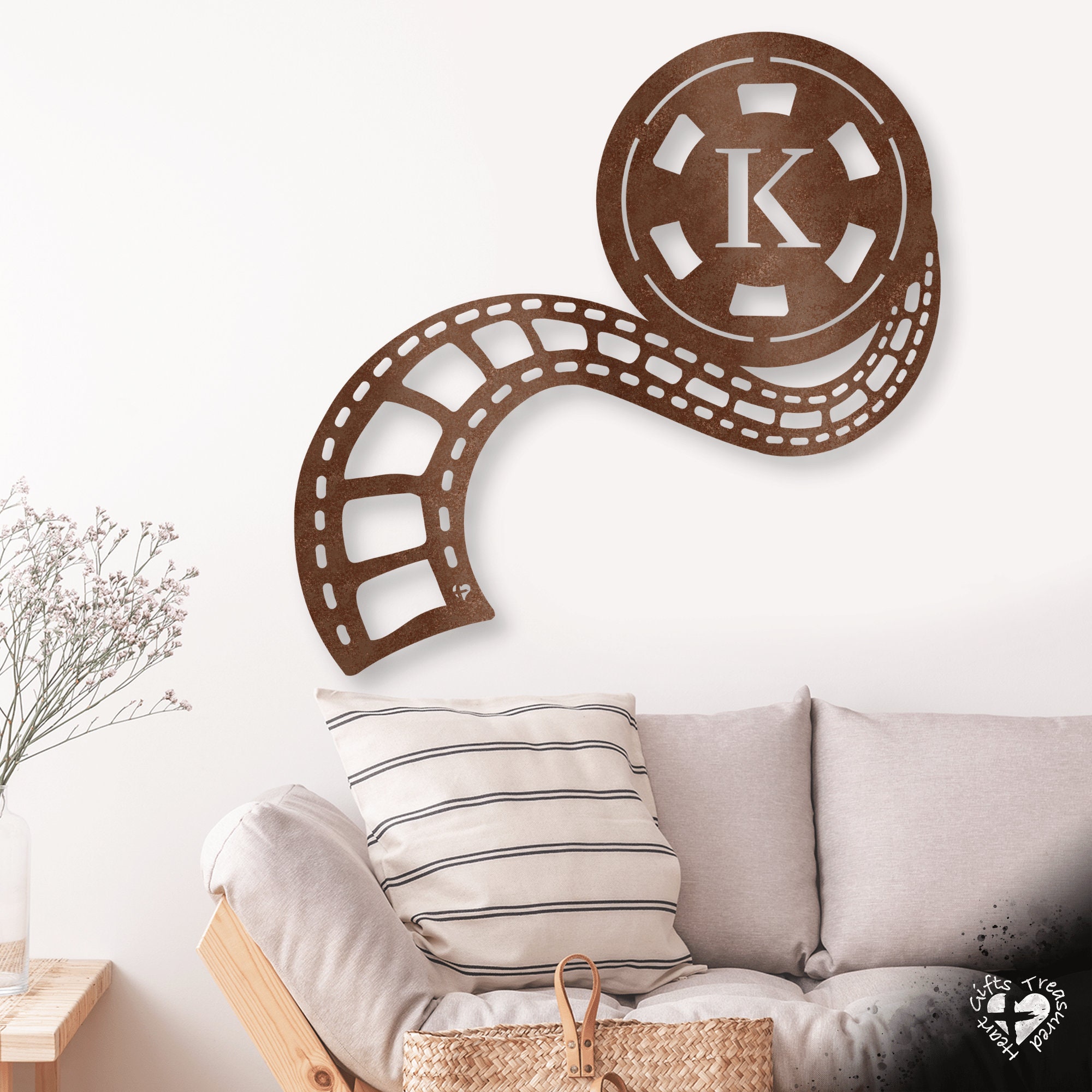 Movie Sign Home Theatre, Monogram Cinema Film Reel, Personalized Steel ...