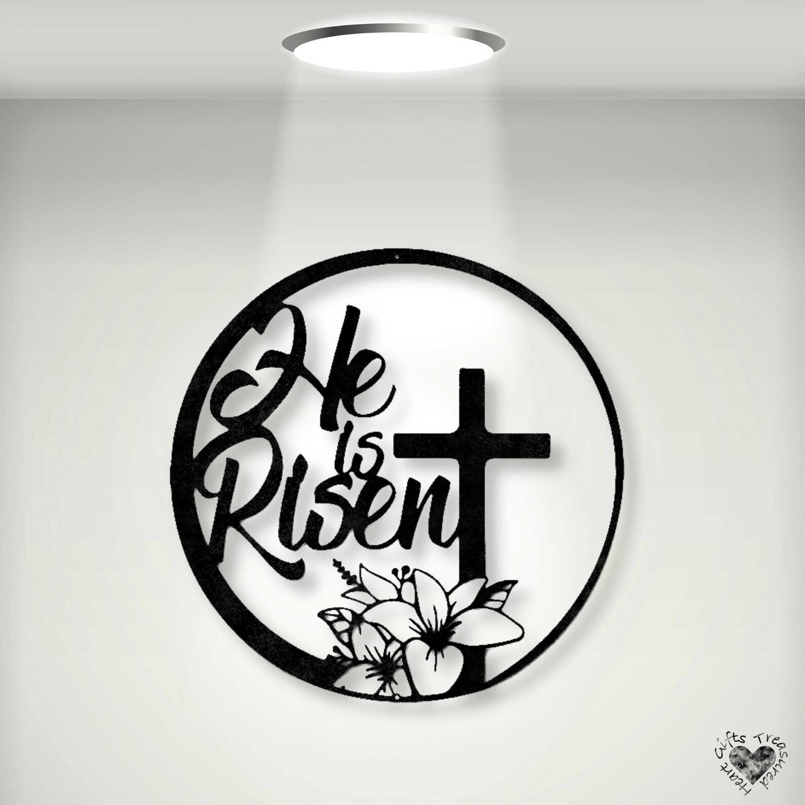 Cross Wall Hanging He is Risen Laser Cut Metal Sign Easter - Etsy
