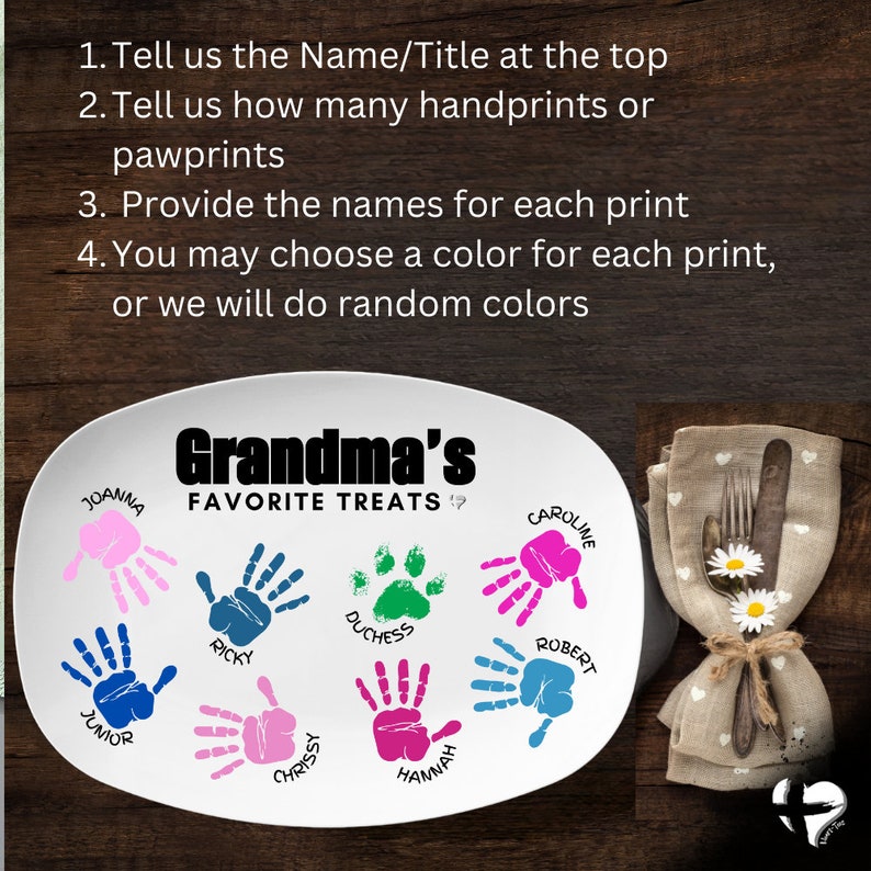 Grandmother Plate Handprint Art | Grandma Handprint Platter From ...
