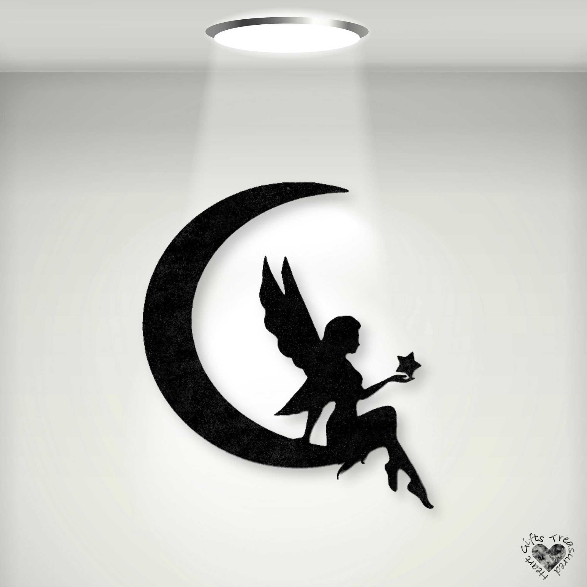 Moon Fairy Metal Wall Art Laser Cut Metal Sign for Fairy - Etsy