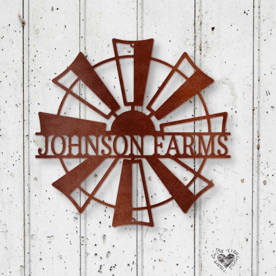 Windmill Last Name Sign | Laser Cut Metal Sign, Custom Wall Art for ...