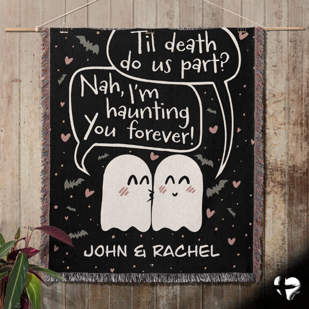 Classy Spooky Blanket Ghost Couple | Personalized Gift With Names ...
