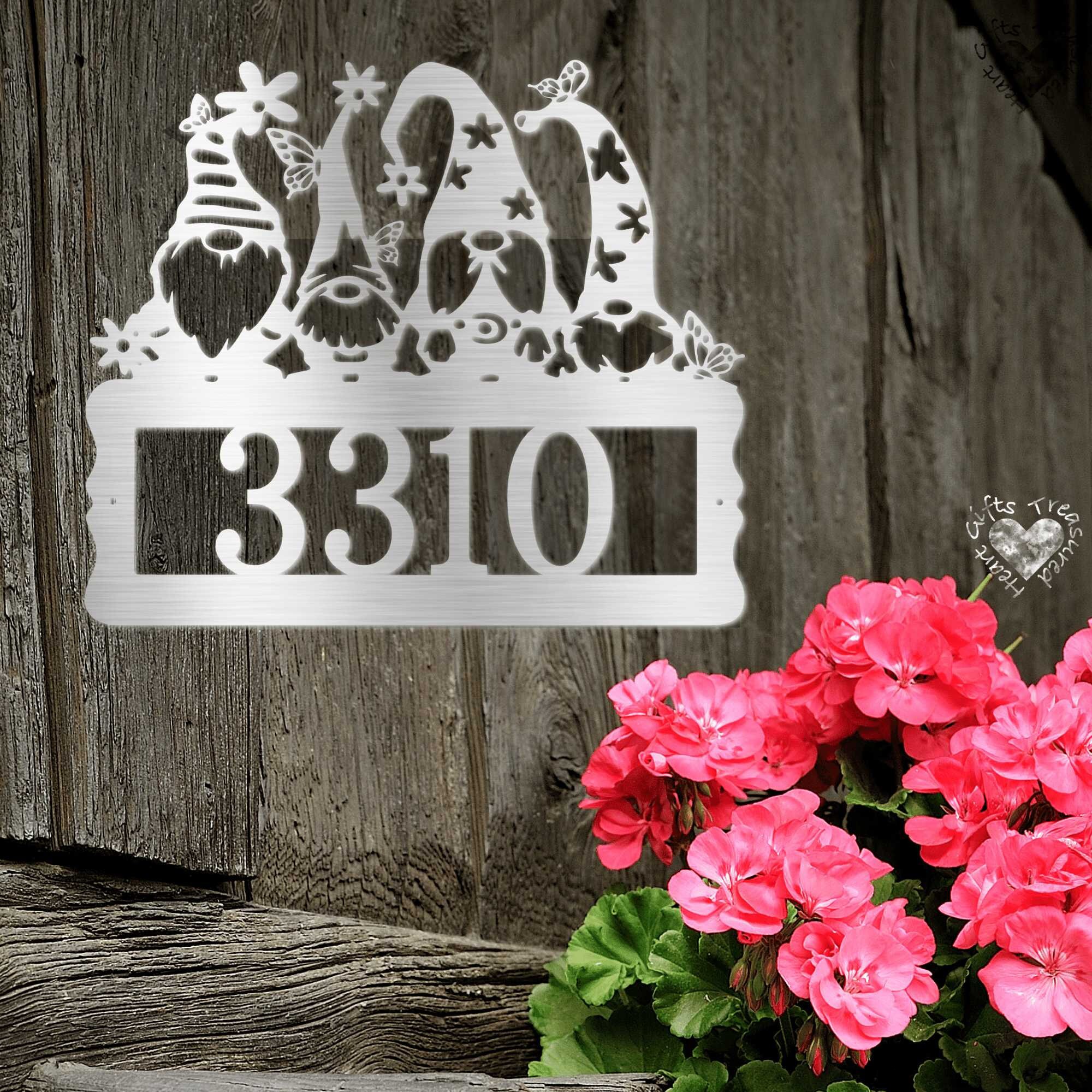 Gnome Address Sign, House Number Sign, Garden Gnome Gifts, Personalized ...