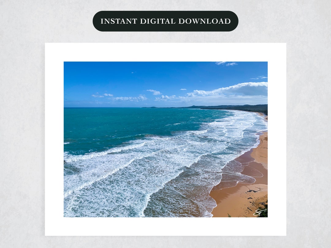 Luquillo, Puerto Rico - Beach Aerial Poster, Wall Art, Print, Photo - Instant Digital Download ...
