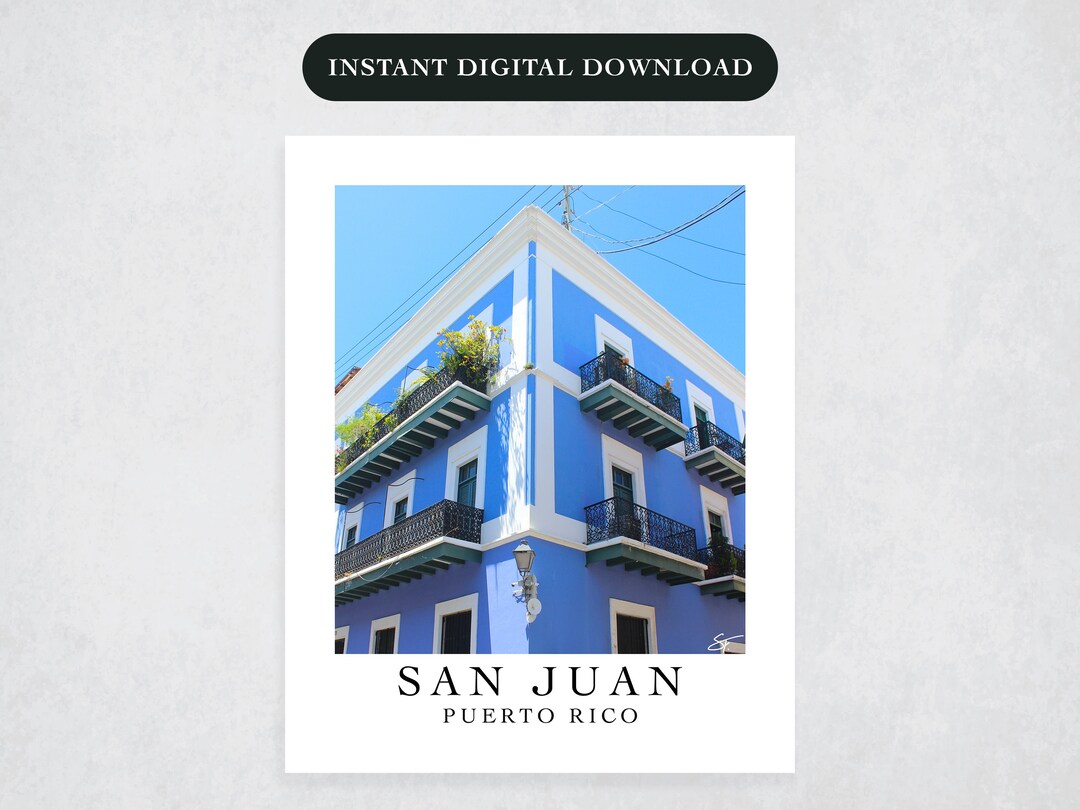 Old San Juan, Puerto Rico - Poster, Wall Art, Print, Photo - Instant ...
