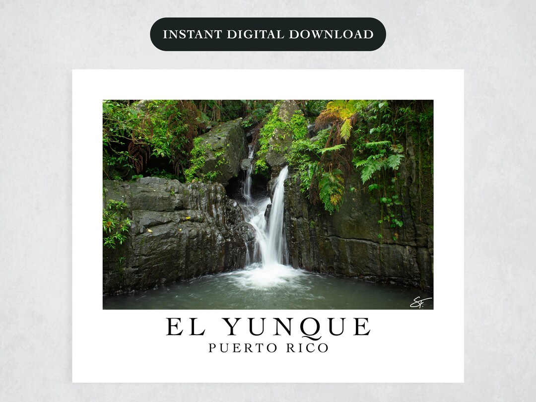 El Yunque National Park, Puerto Rico - Rainforest Waterfall Poster ...