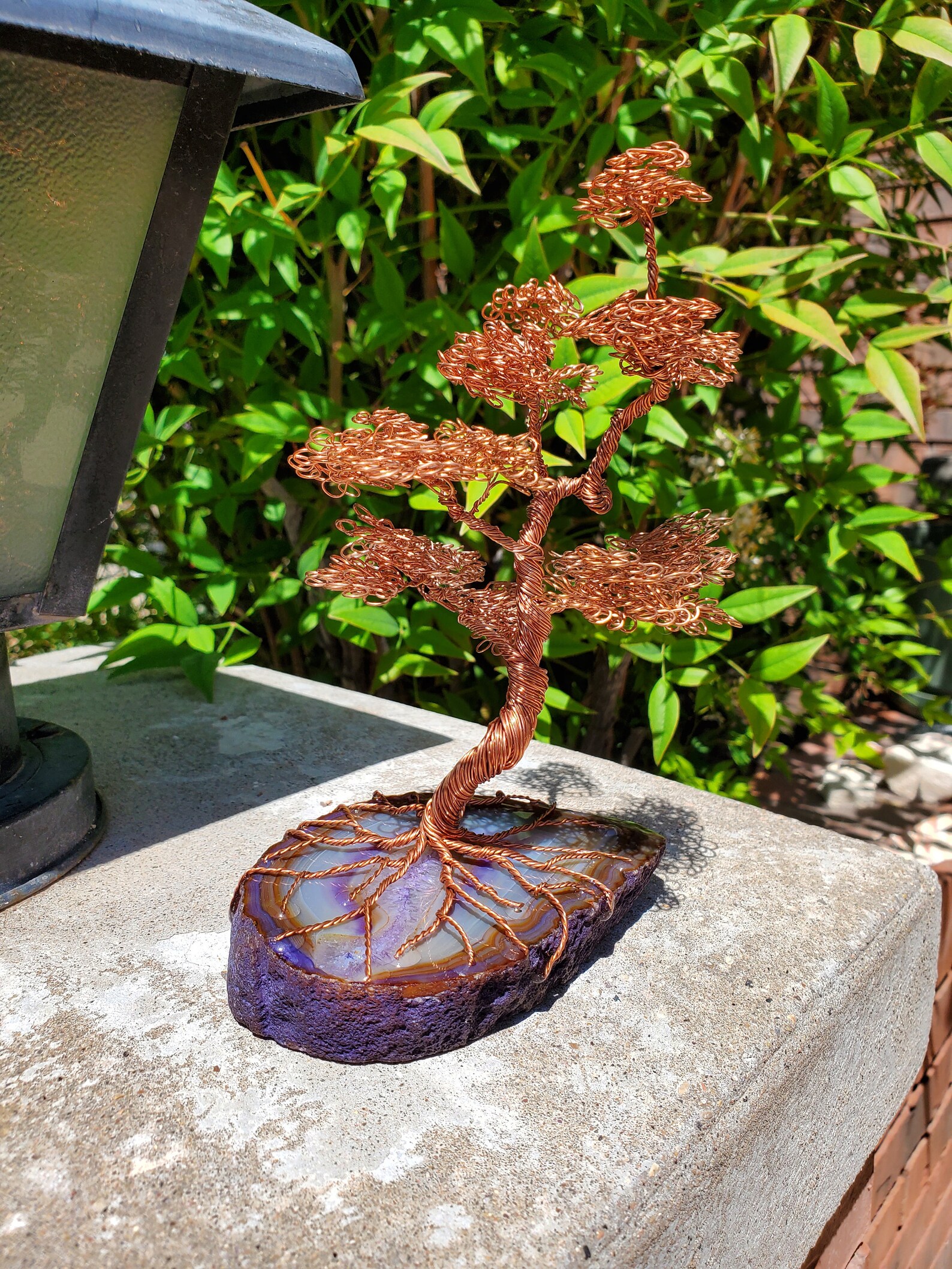 Bonsai Copper Tree on Agate Slab - Etsy