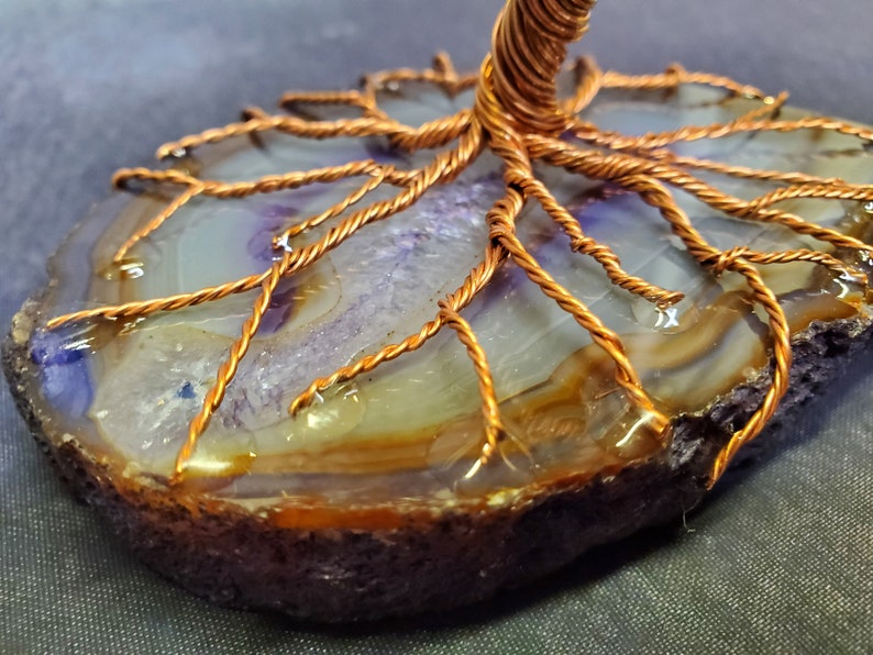 Bonsai Copper Tree on Agate Slab - Etsy