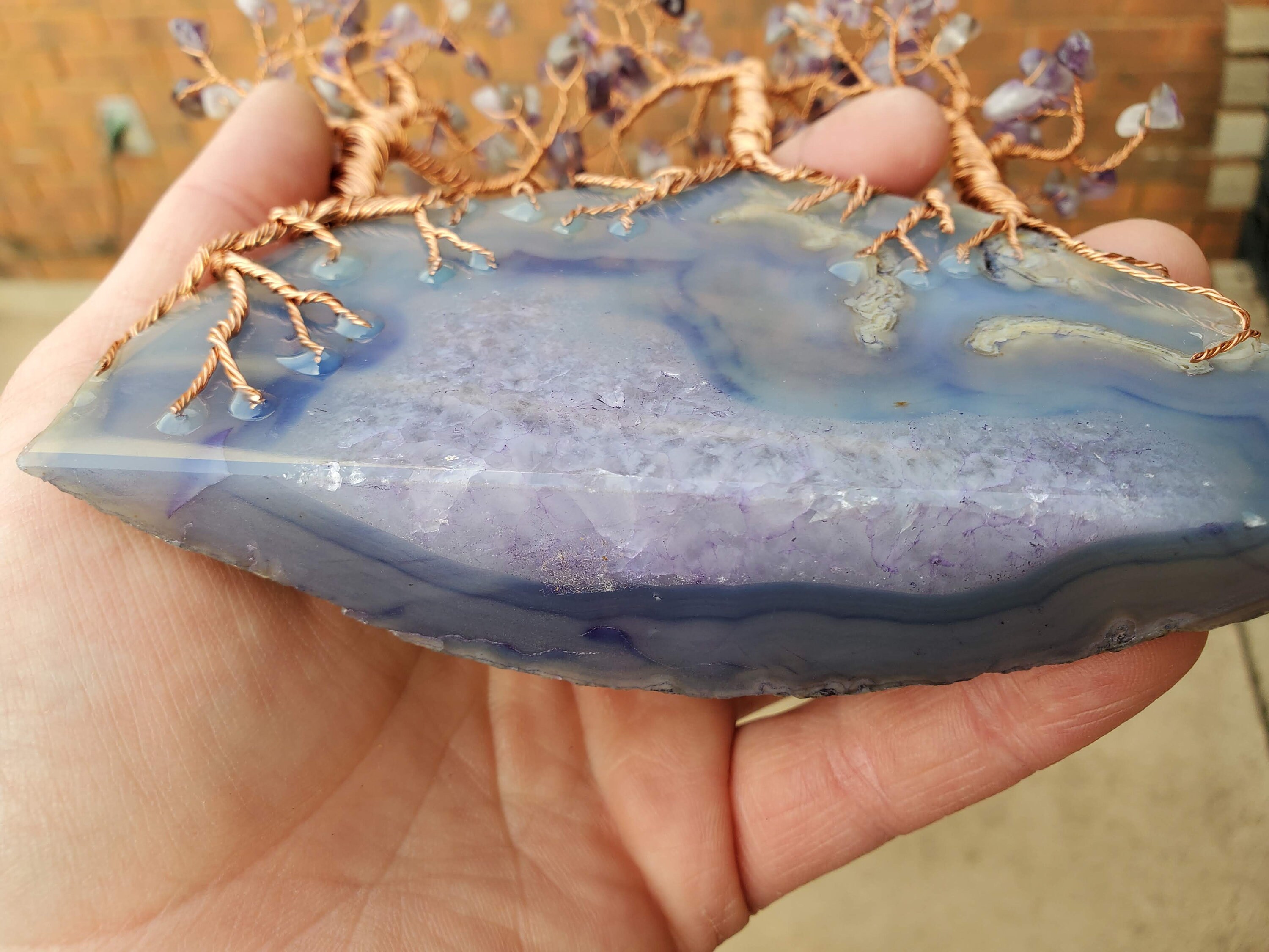 Three Amethysts on a Amethyst Geode Slab - Etsy UK