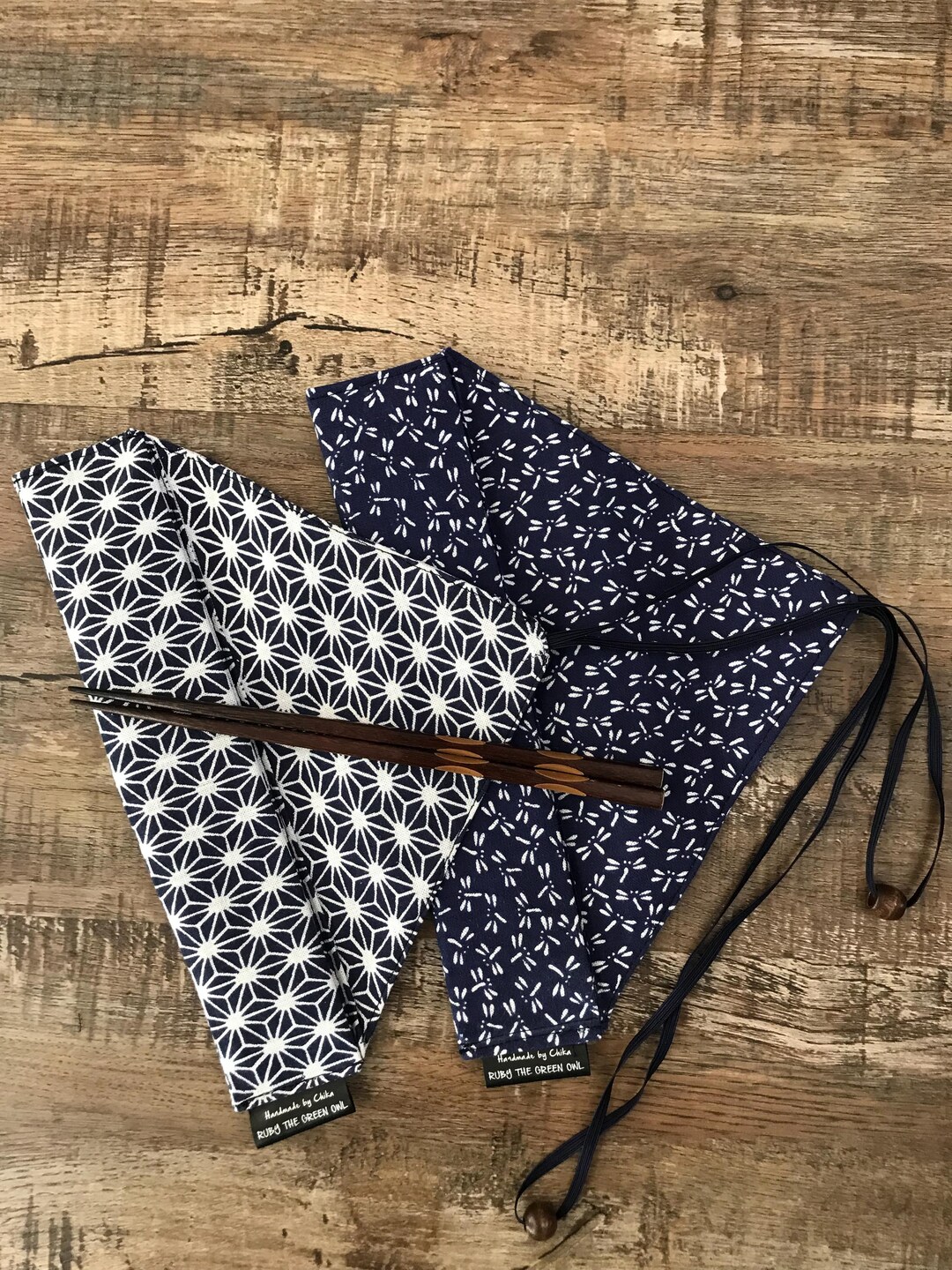 Japanese Indigo Dyed Chopstick & Fan Case: Rollup Cotton Fabric - Etsy