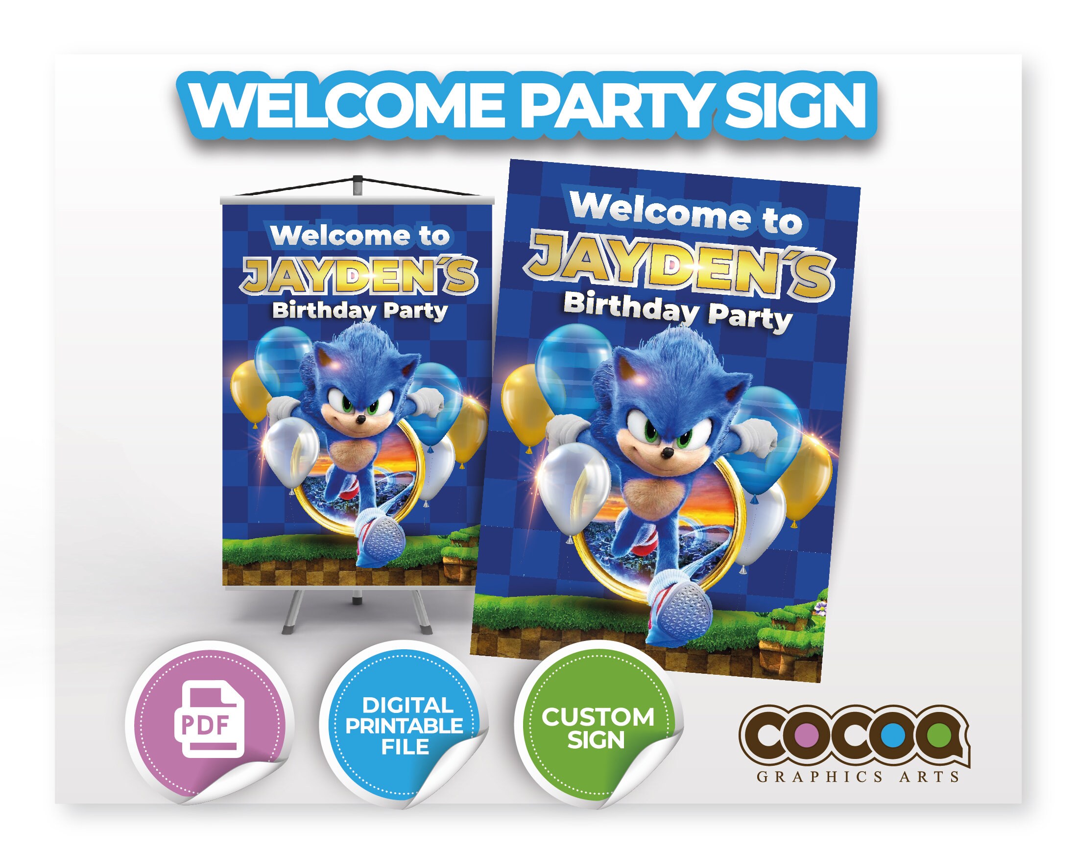 Sonic Welcome Sign. Birthday Welcome Board. Sonic Birthday | Etsy
