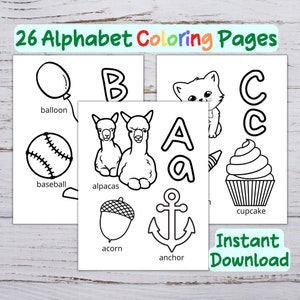 Alphabet Coloring Pages, A to Z Coloring Pages for Kids, Printable ...