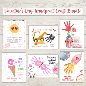 Valentine's Day Handprint Craft Bundle Valentine's - Etsy
