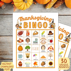 Thanksgiving Bingo, Printable Thanksgiving Bingo Game, Thanksgiving ...