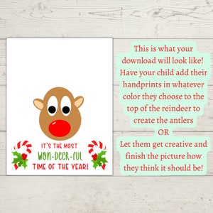 Reindeer Handprint Art, Christmas Handprint Craft, Rudolph Craft for ...