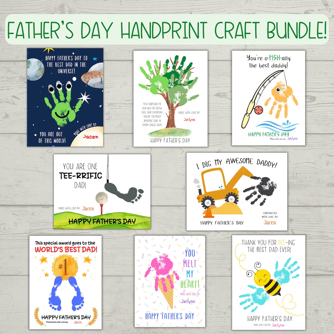 Father's Day Handprint Crafts, Father's Day Bundle, Father's Day ...