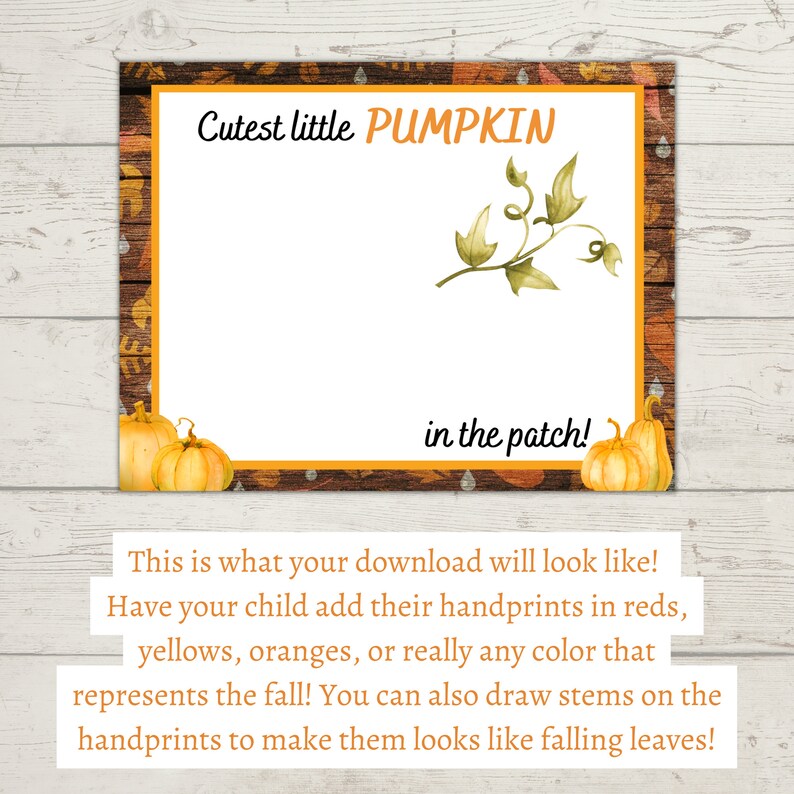 Fall Handprint Craft Cutest Little Pumpkin in the Patch - Etsy
