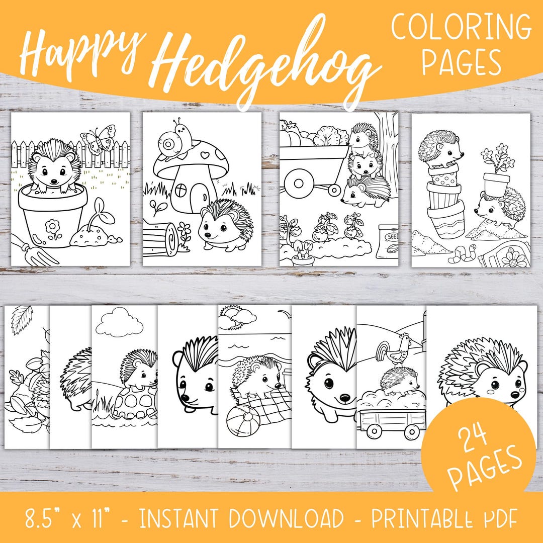 Hedgehog Coloring Pages, Kids Coloring Sheets, Printable Coloring Pages ...