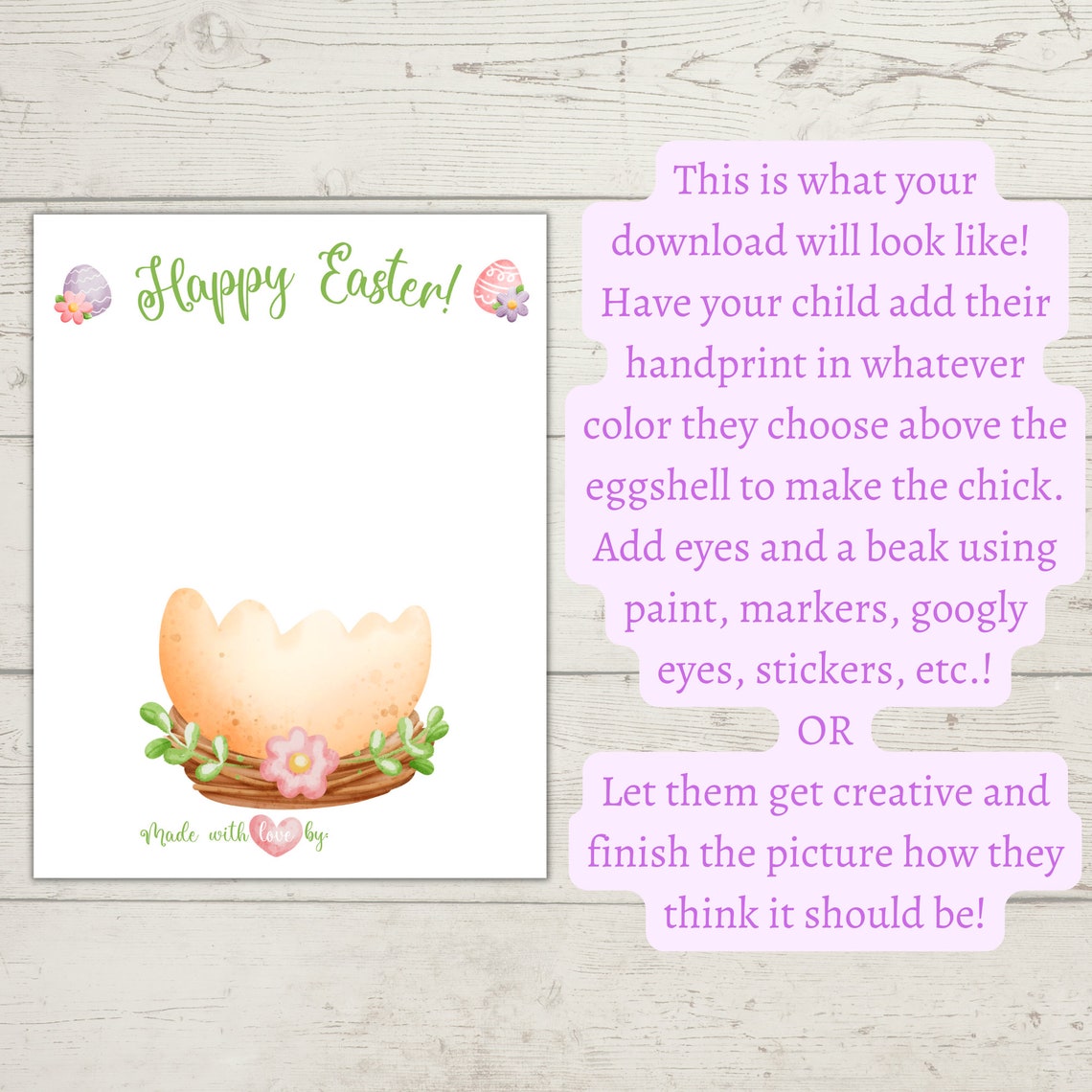 Easter Handprint Craft Printable Easter Craft for Kids - Etsy