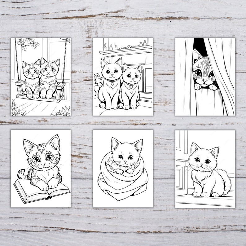 Kitten Coloring Pages, Multiple Cat Breeds (printable PDF) - Etsy