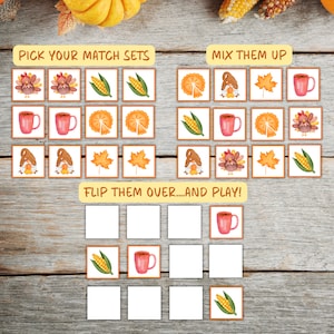 Thanksgiving Matching Game, Thanksgiving Memory Match Game ...