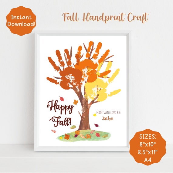 Fall Handprint Craft Printable Fall Tree Handprint Activity - Etsy