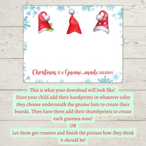 Gnome Handprint Craft, Christmas Handprint Art, Holiday Handprint ...