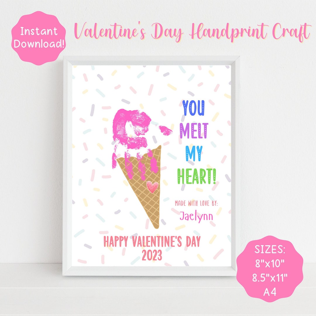 Valentine's Day Handprint Craft, Valentine's Day Handprint Art, Baby ...