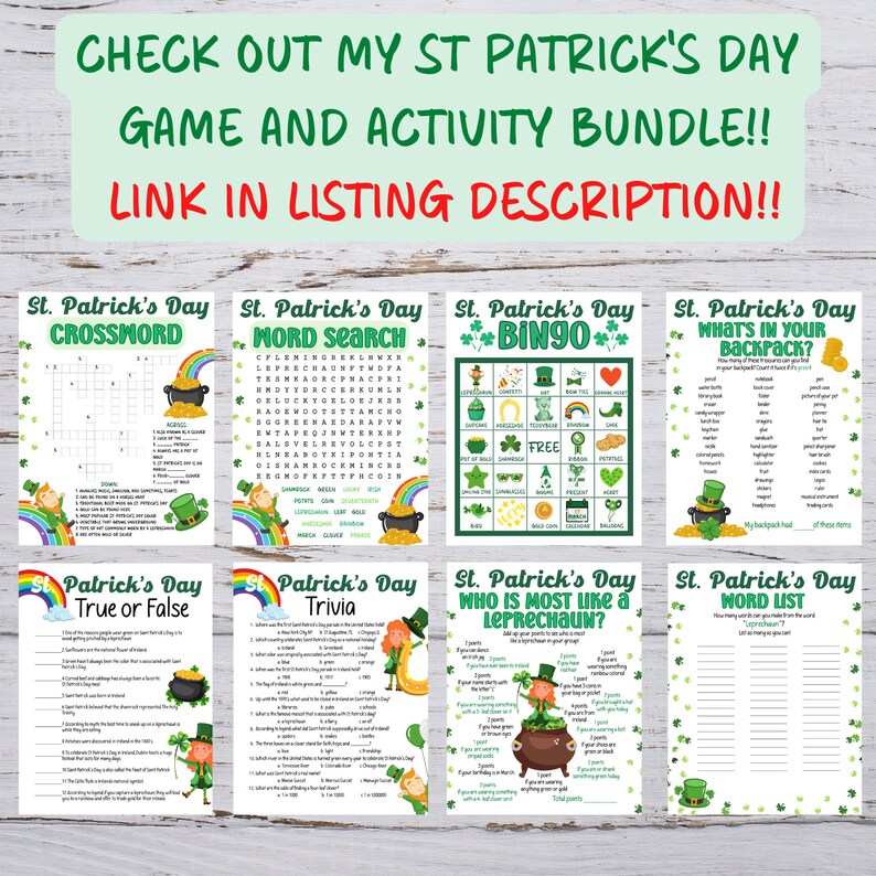 Printable St Patrick's Day True or False St. - Etsy