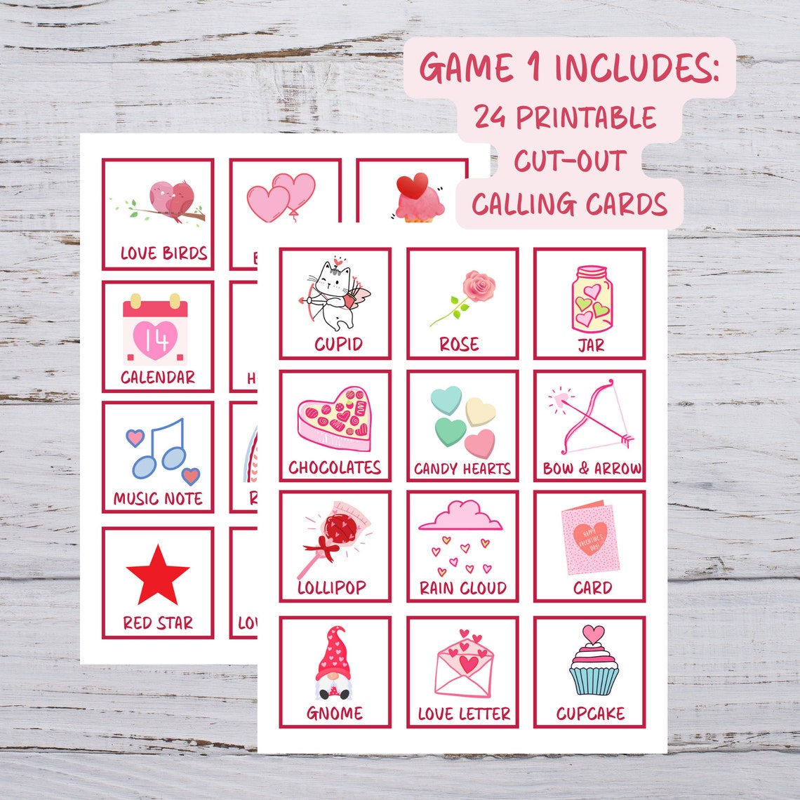 Printable Valentine's Day Bingo Valentine Bingo PDF - Etsy
