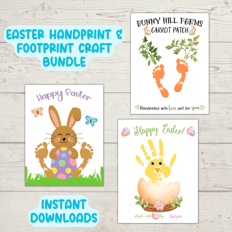 Easter Footprint Crafts Easter Handprint Crafts Easter Craft - Etsy