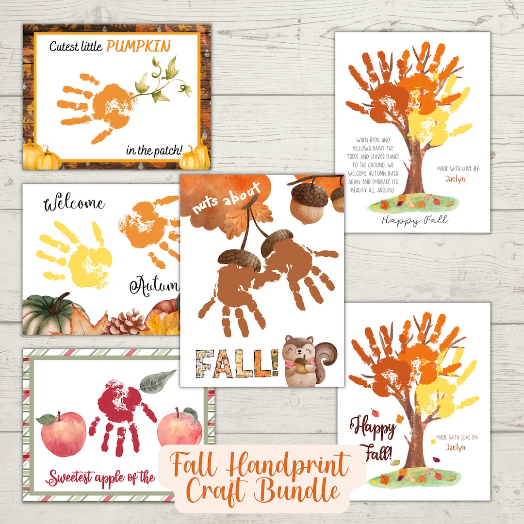 Fall Handprint Craft Bundle, Fall Crafts for Kids, Fall Handprint ...