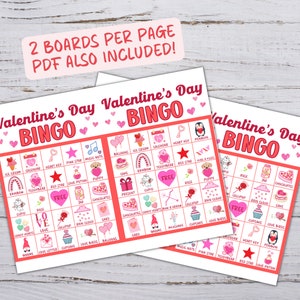 Printable Valentine's Day Bingo, Valentine Bingo PDF, Valentine's Day ...