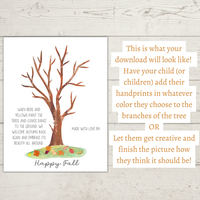 Fall Handprint Craft for Kids, Printable Fall Craft, Fall Leaves Craft ...