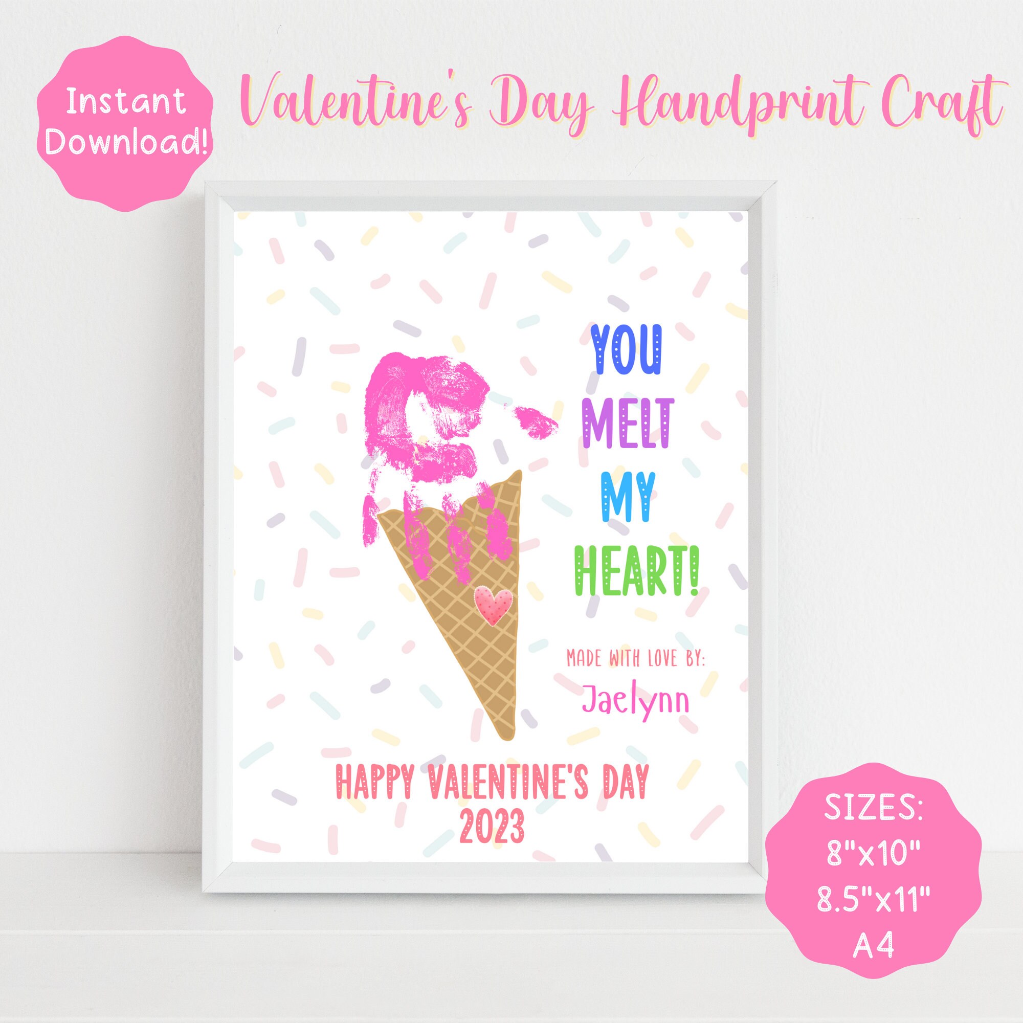 Valentine's Day Handprint Craft Bundle Valentine's - Etsy