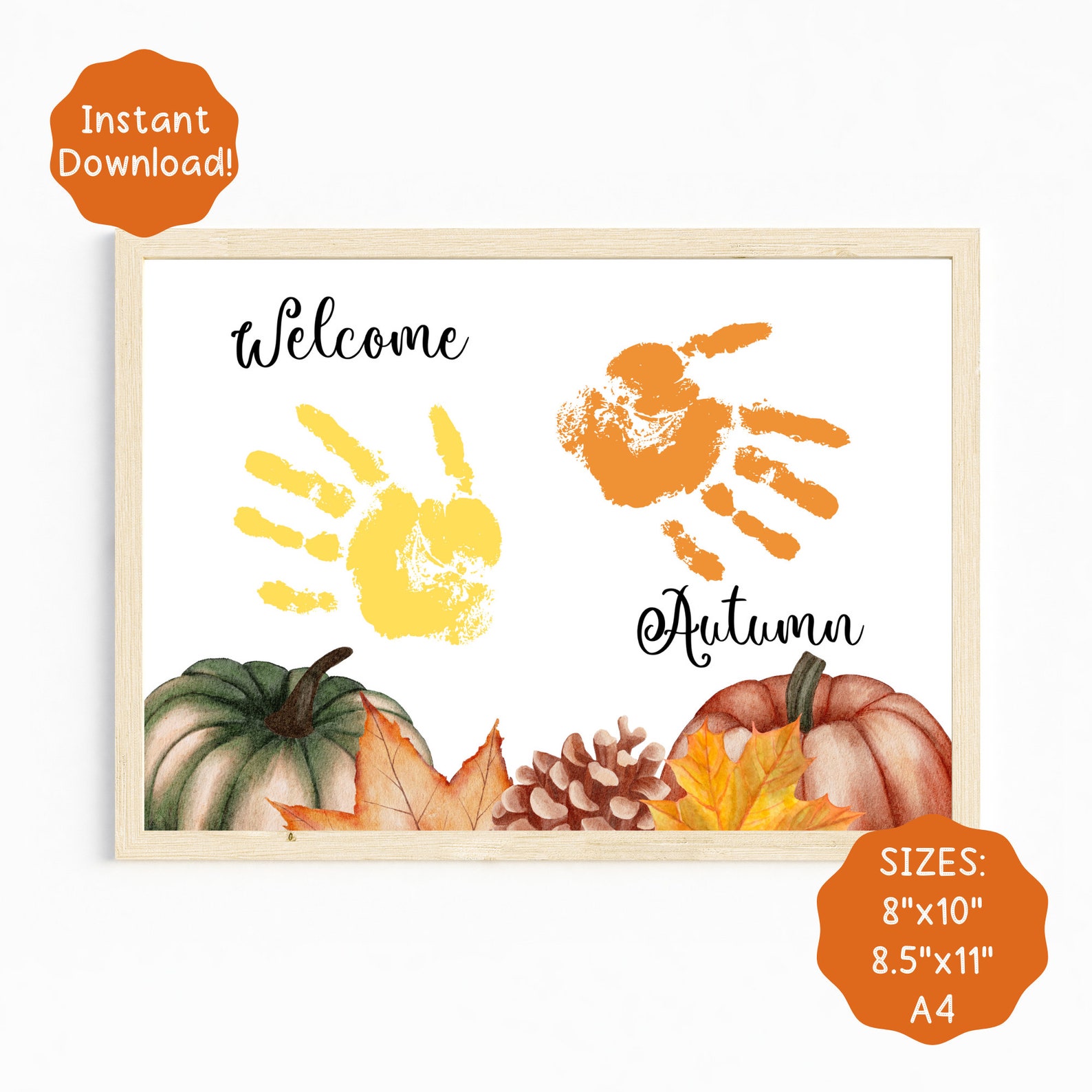 Printable Fall Handprint Craft Welcome Autumn Handprint Craft - Etsy