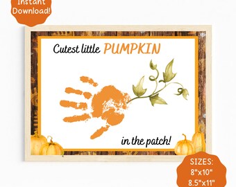 Cutest Pumpkin in the Patch - Fall Handprint Art - Etsy
